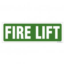AUTO GLOW Signage Fire Lift - 4"x12" | SAFEWORLD